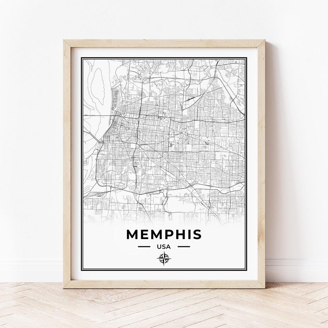 Memphis Map Print | Map of Memphis Tennessee | Digital Download - Etsy