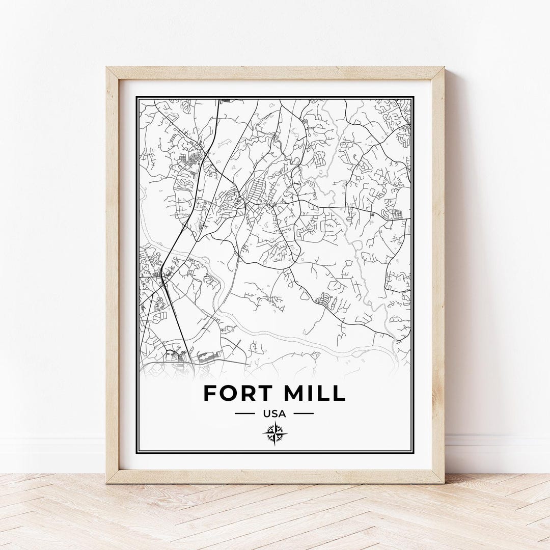 Fort Mill Map Print | Map of Fort Mill South Carolina | Digital ...