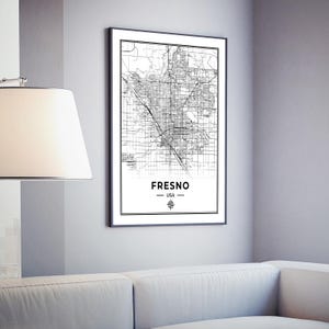 Fresno Map Print | Map of Fresno California | Digital Download - Etsy