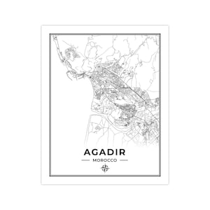 Agadir Map Print | Map of Agadir Morocco | Digital Download - Etsy