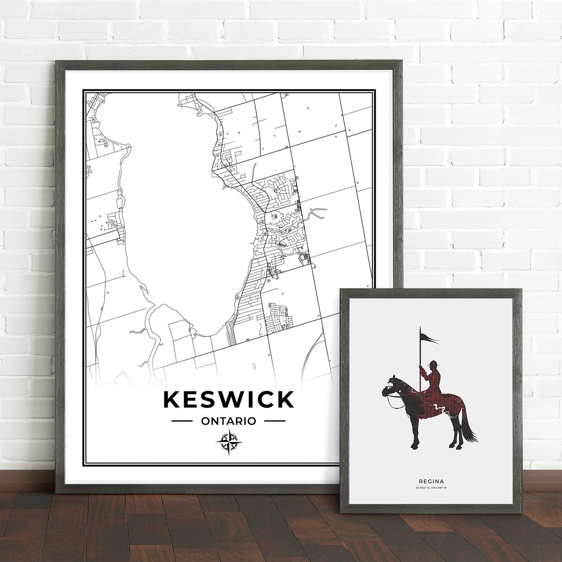 Keswick Map Print Black & White Map of Keswick Ontario | Etsy