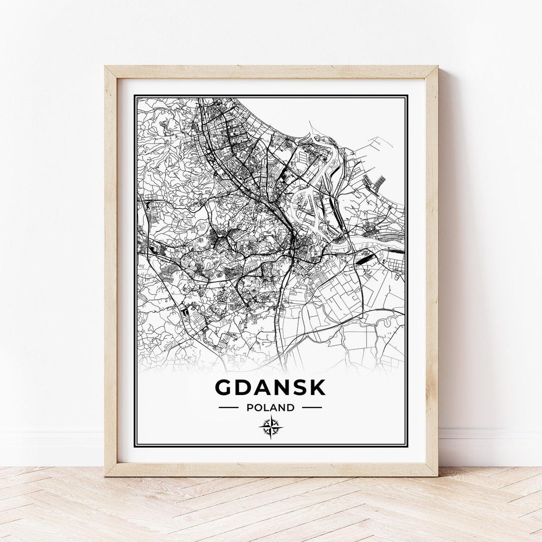 Gdansk Map Print | Map of Gdansk Poland | Digital Download - Etsy
