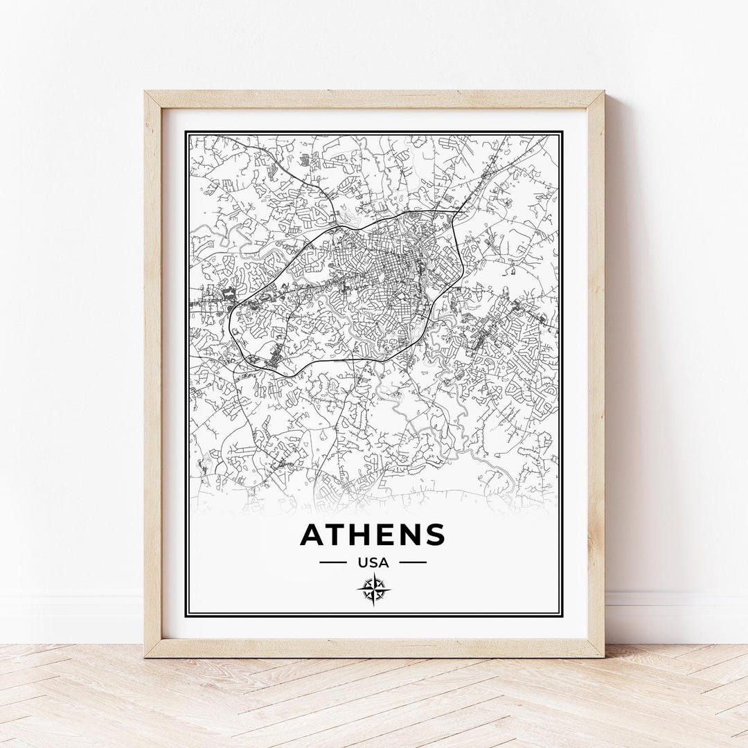 Athens GA Map Print | Map of Athens Georgia | Digital Download - Etsy