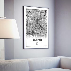 Houston Map Print Map of Houston Texas Digital Download - Etsy