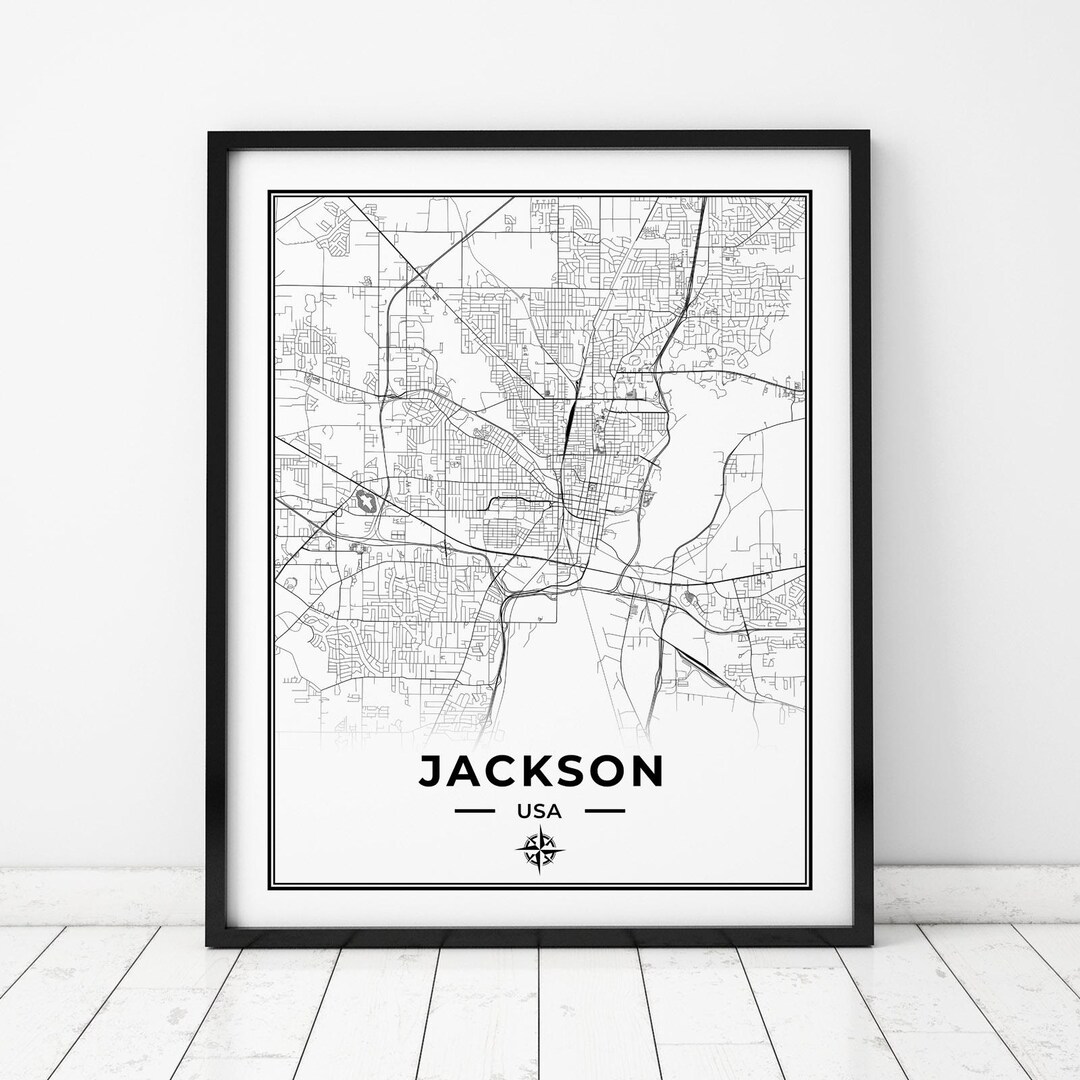 Jackson Map Print | Map of Jackson Mississippi | Digital Download - Etsy