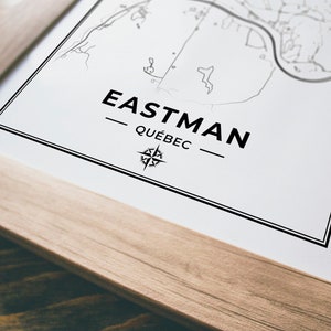 Eastman Map Print | Map of Eastman Québec | Black & White | Digital ...