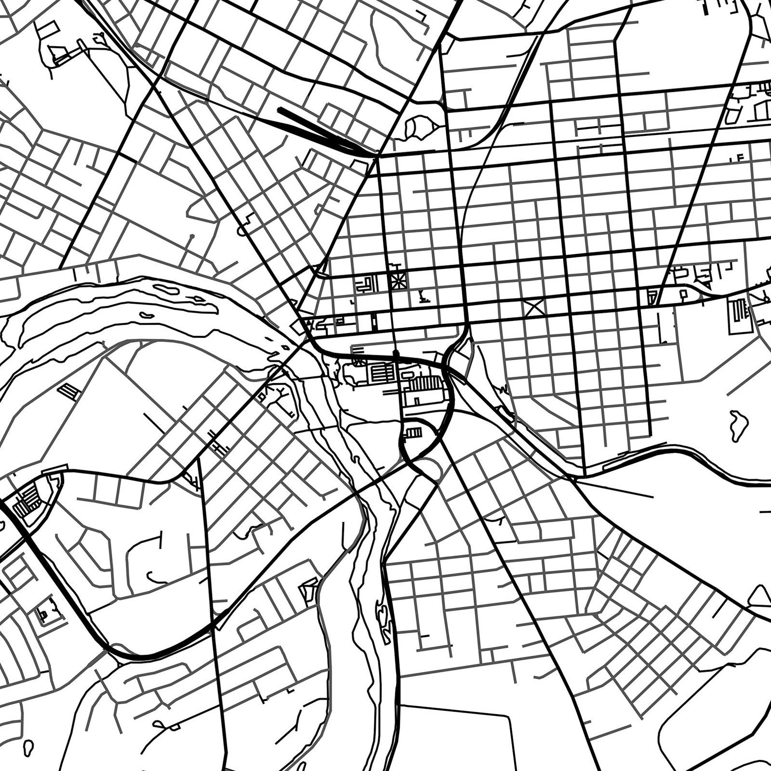 Brantford Map Print Black & White Map of Brantford Ontario | Etsy