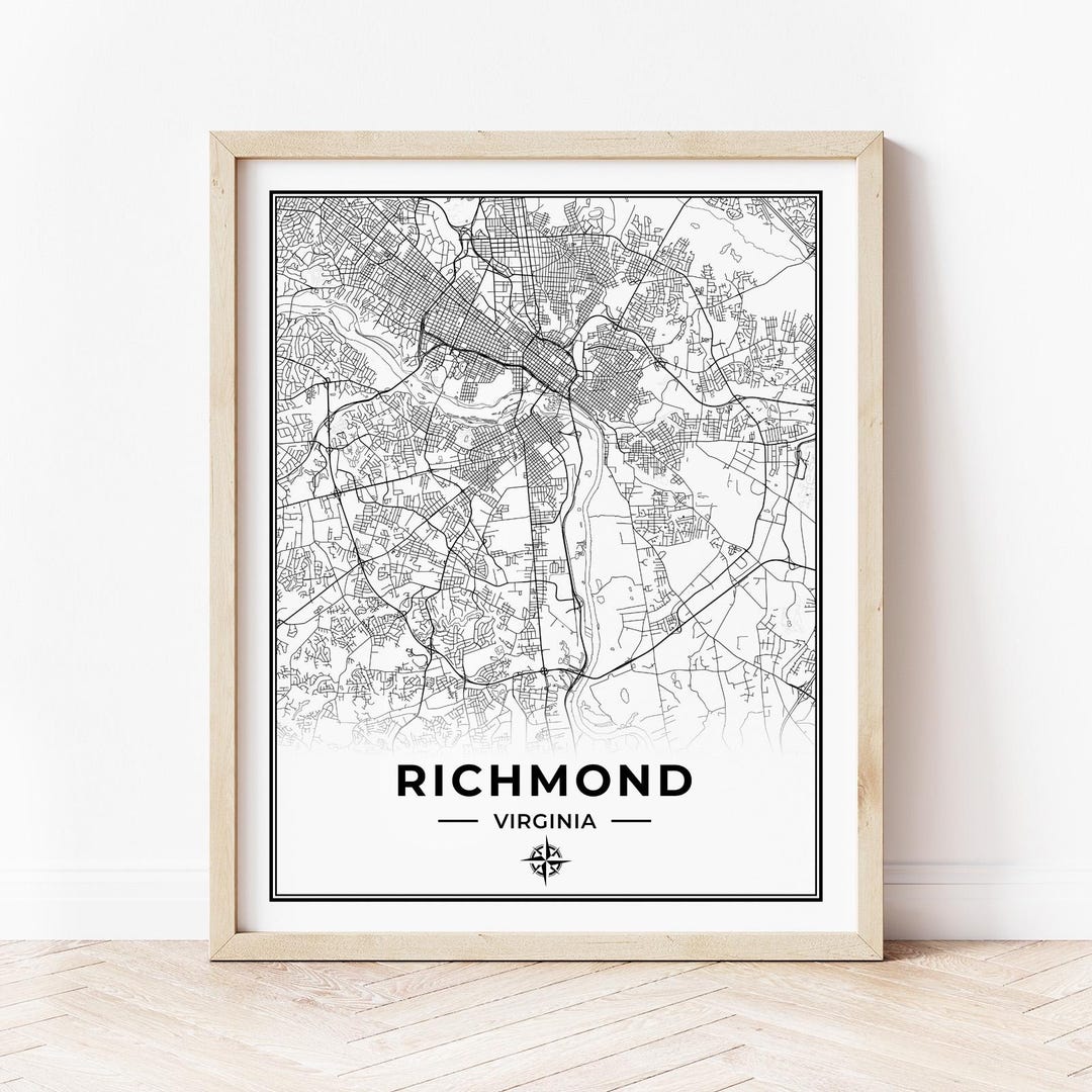 Richmond Map Print | Map of Richmond Virginia | Digital Download - Etsy