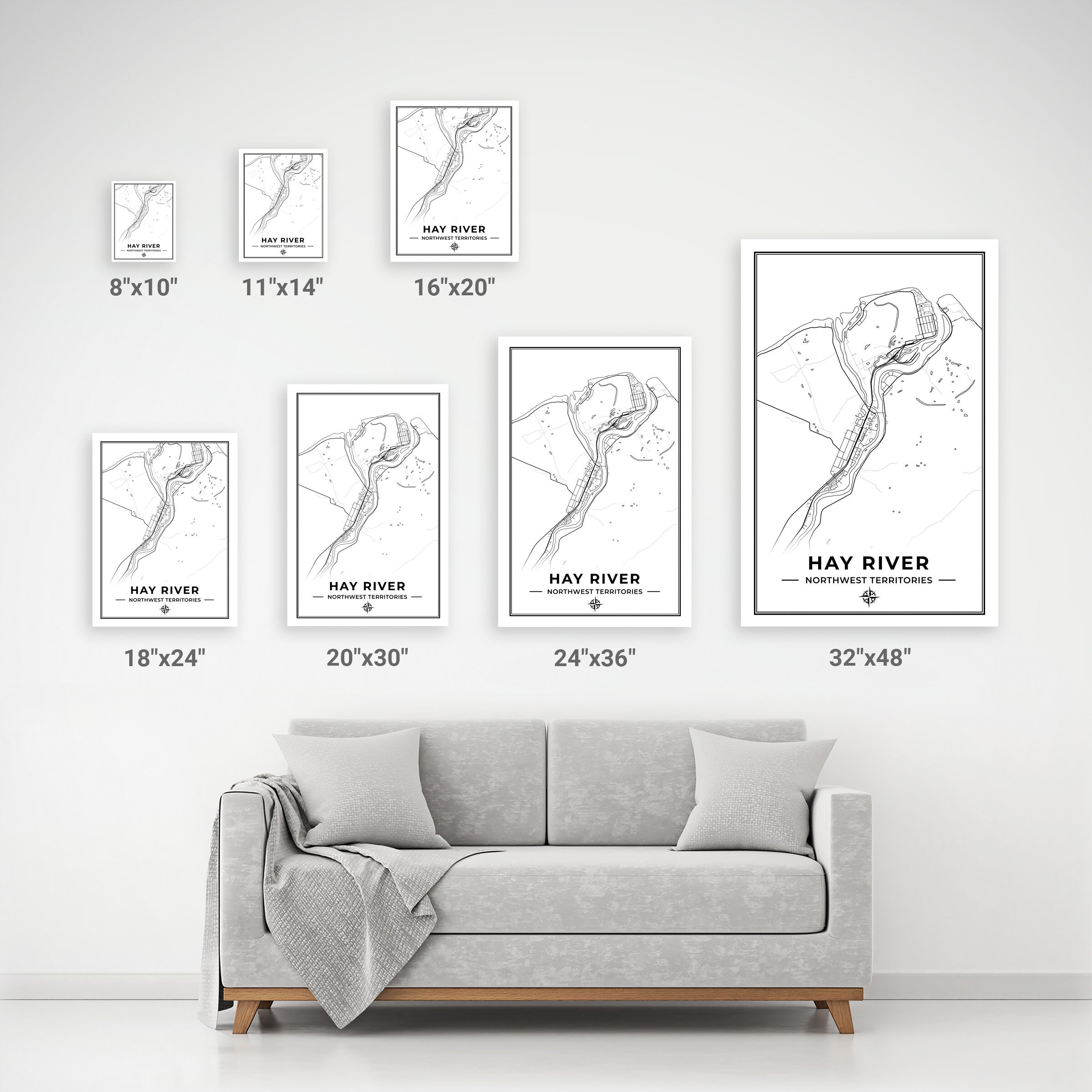 Hay River Map Print Map of Hay River Northwest Territories | Etsy Canada