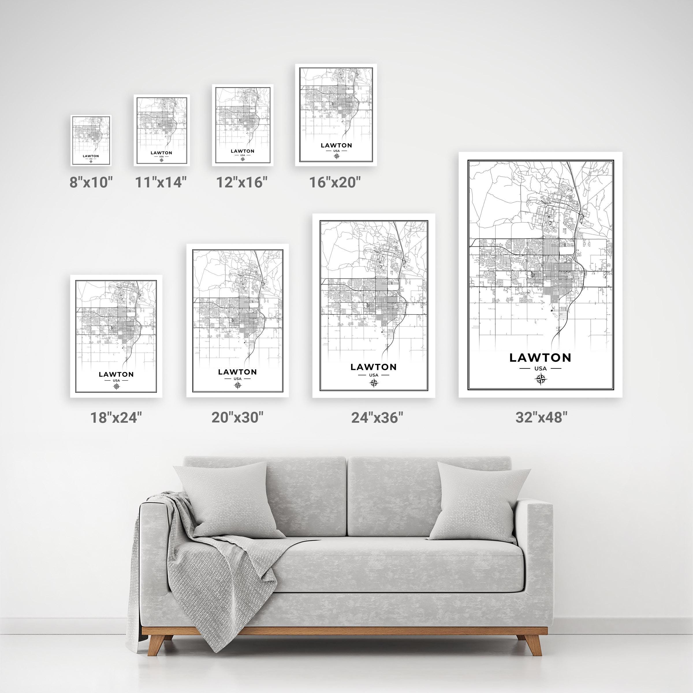 Lawton Map Print | Map of Lawton Oklahoma | Digital Download - Etsy