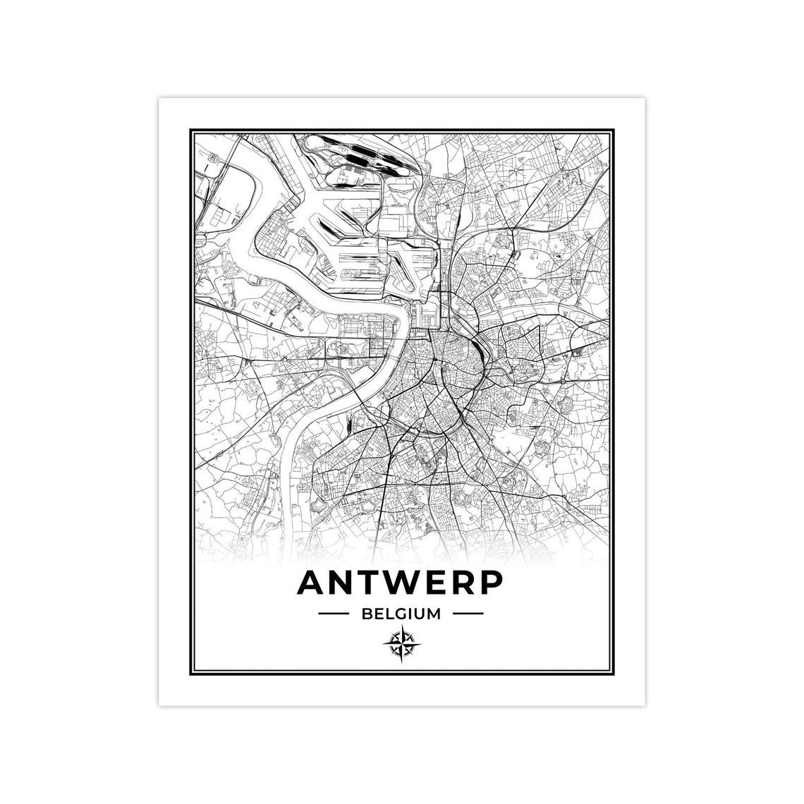 Antwerp Map Print | Map of Antwerp Belgium | Digital Download - Etsy