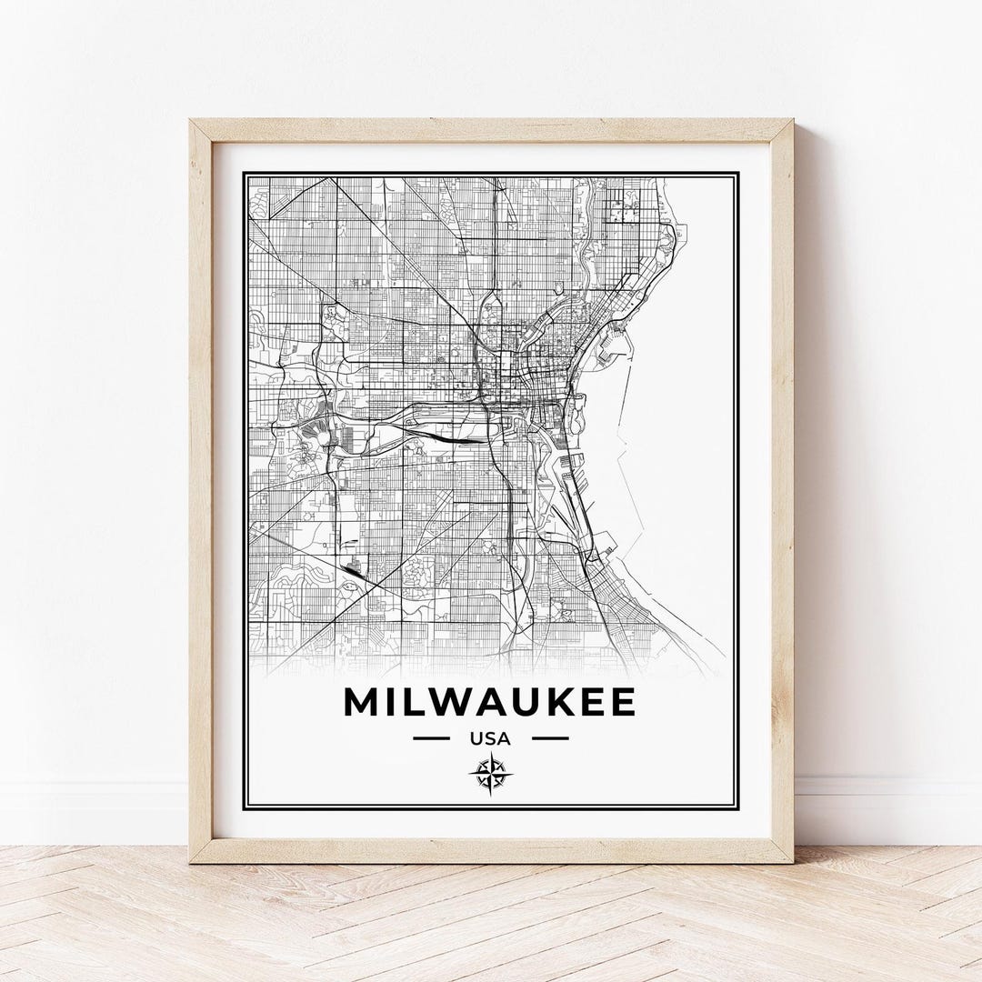 Milwaukee Map Print | Map of Milwaukee Wisconsin | Digital Download - Etsy