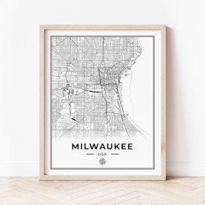 Milwaukee Map Print | Map of Milwaukee Wisconsin | Digital Download - Etsy