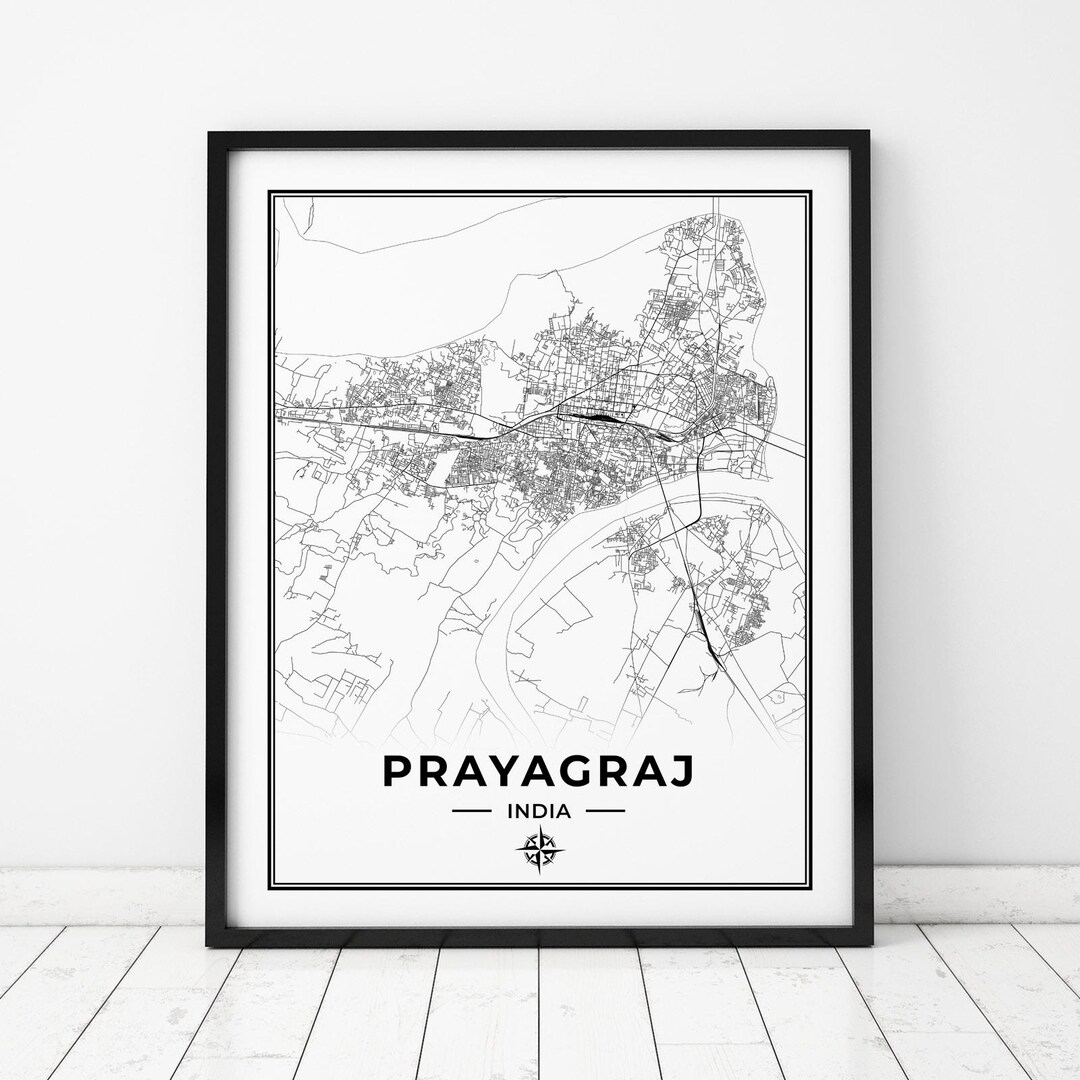 Prayagraj Map Print Map of Prayagraj India Digital Download - Etsy