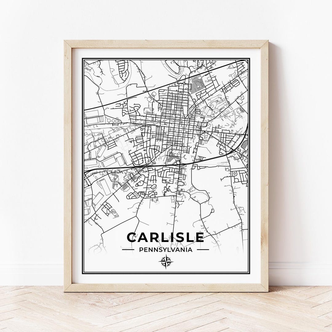 Carlisle Map Print | Map of Carlisle Pennsylvania | Digital Download - Etsy