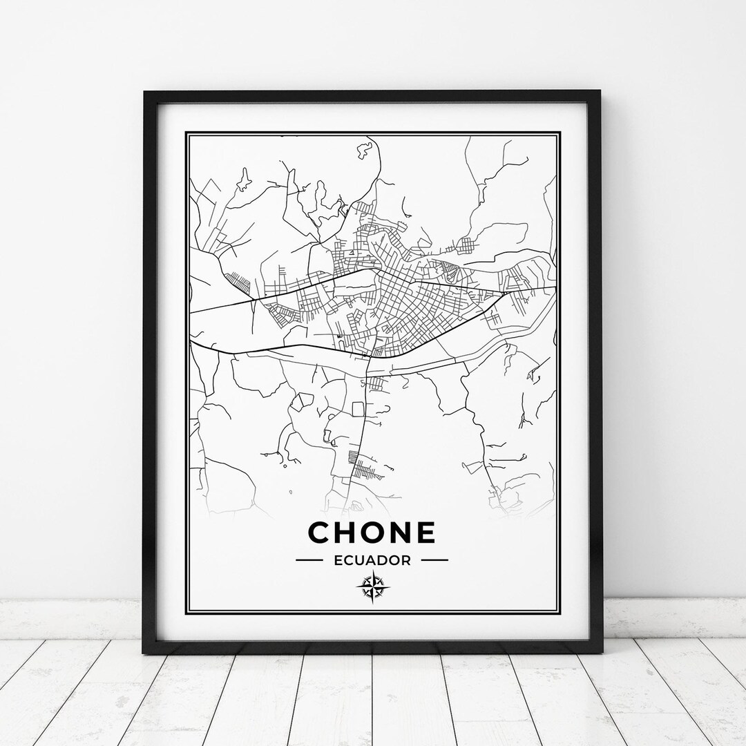 Chone Map Print | Map of Chone Ecuador | Digital Download - Etsy