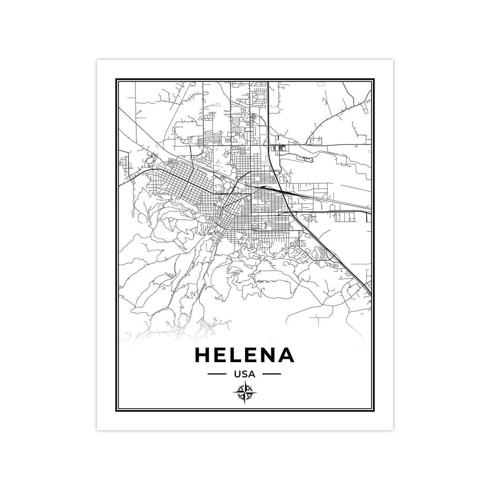 Helena Map Print | Map of Helena Montana | Digital Download - Etsy