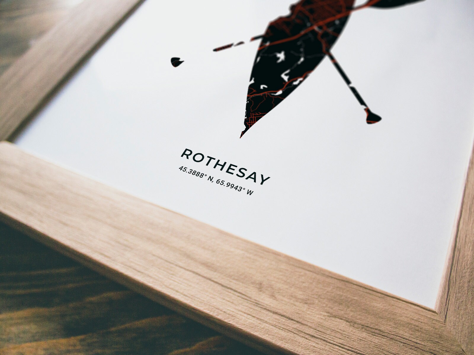 Rothesay Canoe Print | Map of Rothesay New Brunswick | Digital Download ...