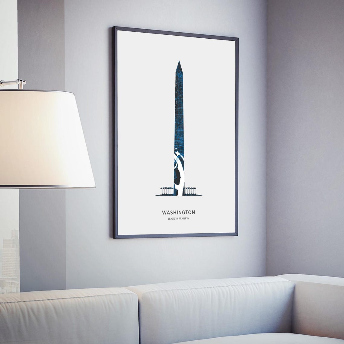 Washington DC Washington Monument Map Print | Map of Washington DC ...
