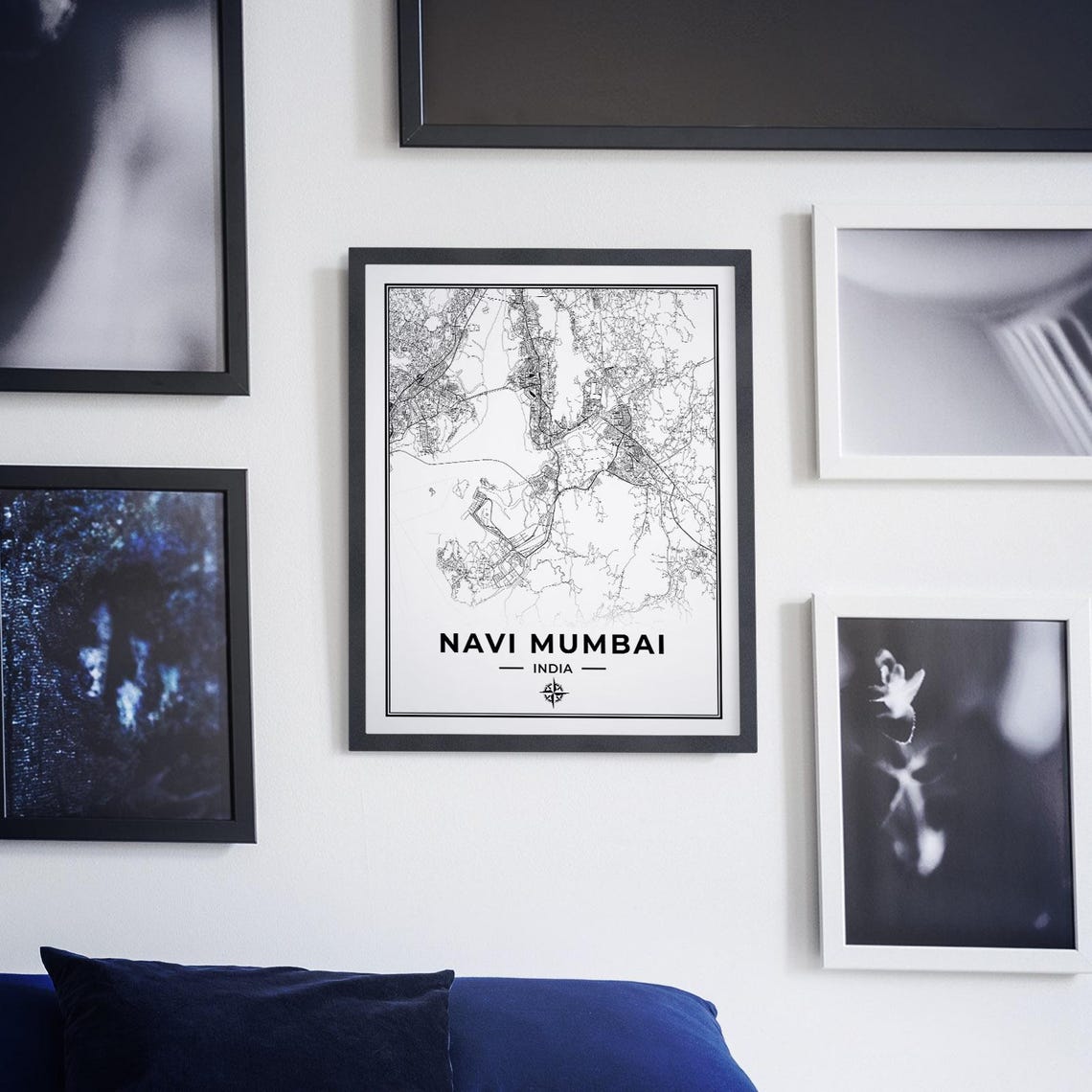 Navi Mumbai Map Print | Map of Navi Mumbai India | Digital Download - Etsy