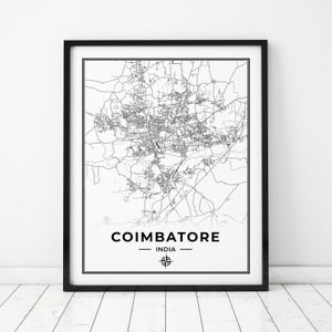 Coimbatore Map Print | Map of Coimbatore India | Digital Download - Etsy