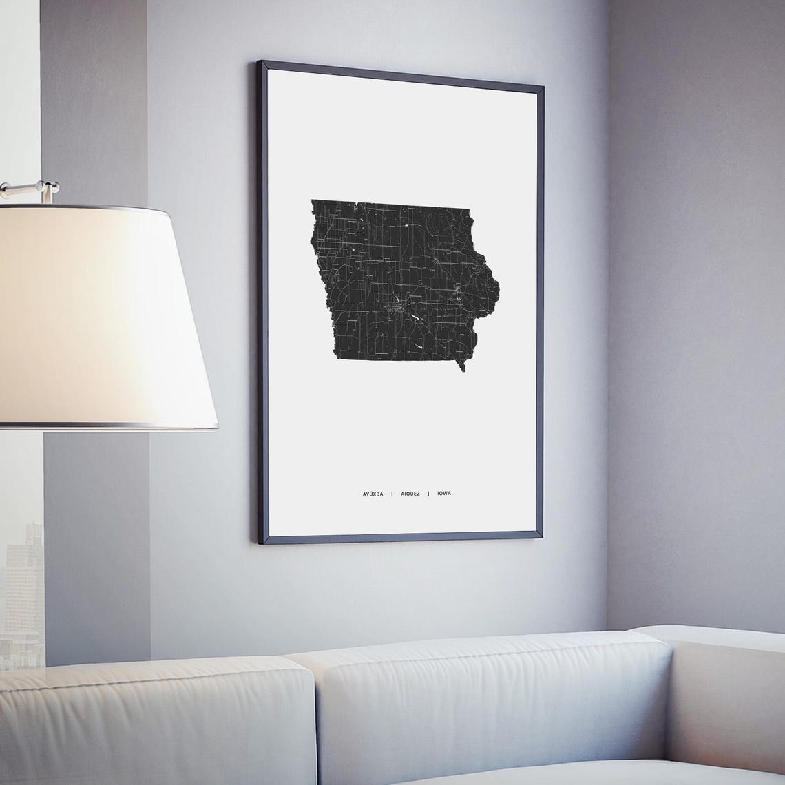 Iowa Map Print | Map of Iowa | Digital Download - Etsy