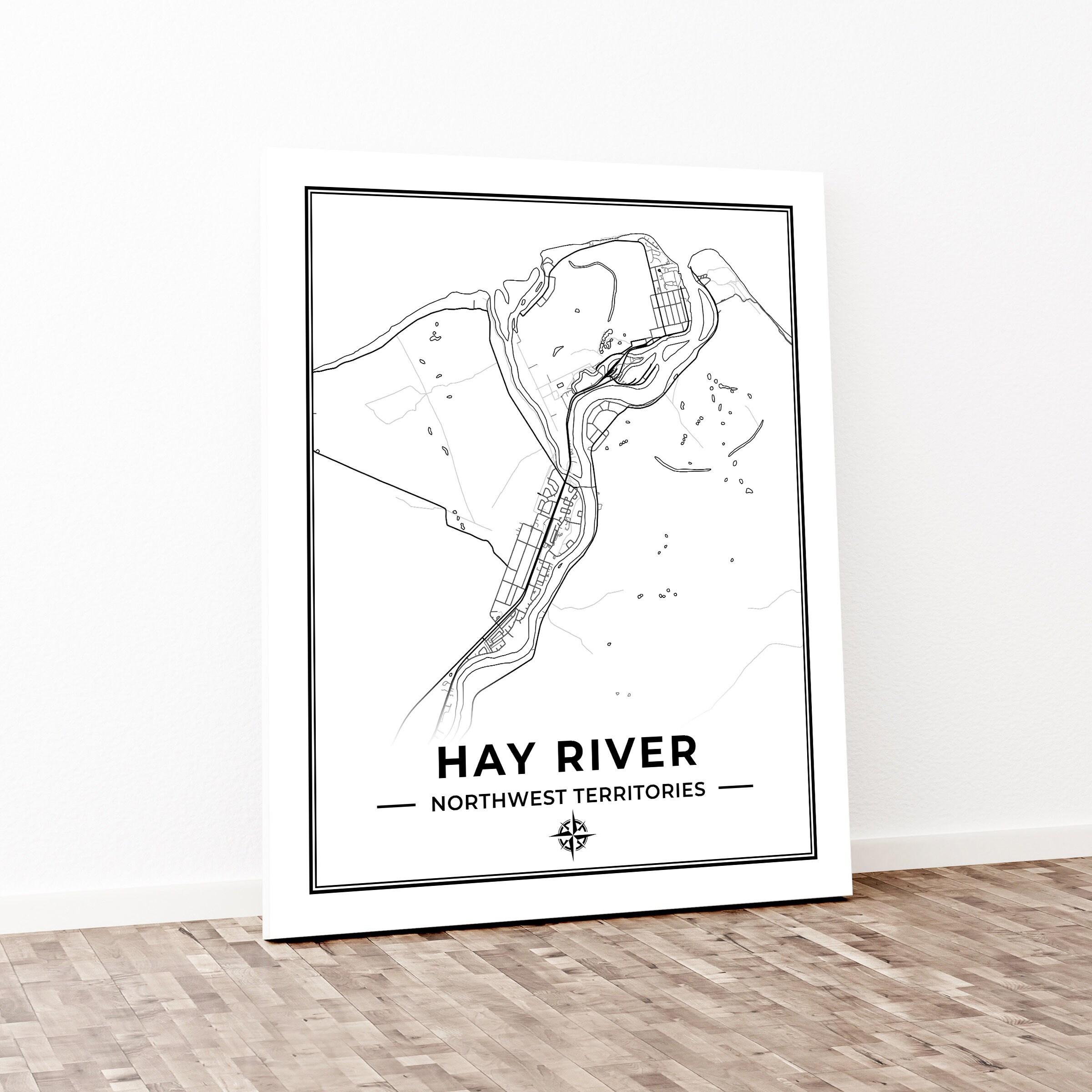 Hay River Map Print Map of Hay River Northwest Territories | Etsy Canada