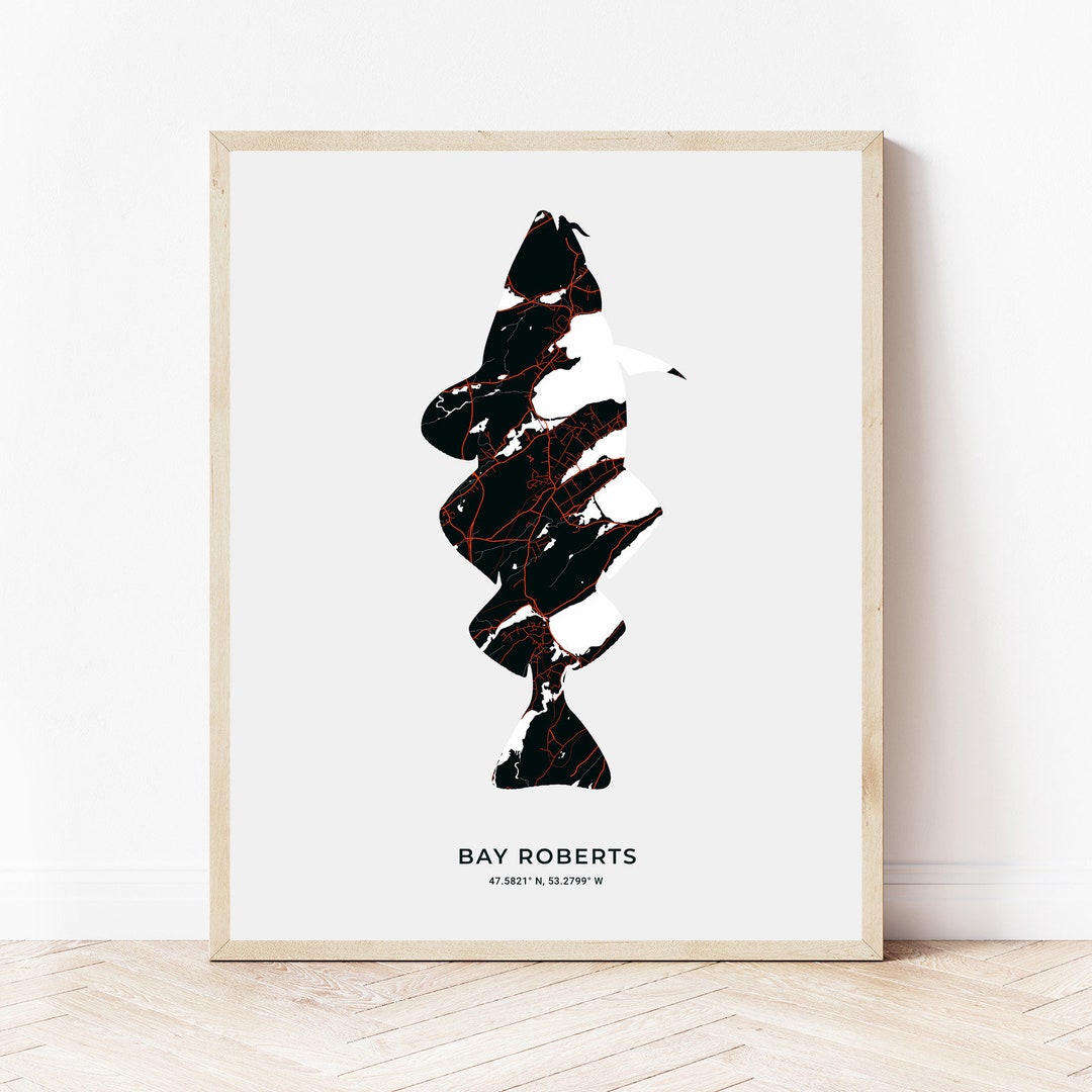 Bay Roberts Codfish Print | Map of Bay Roberts Newfoundland | Digital ...
