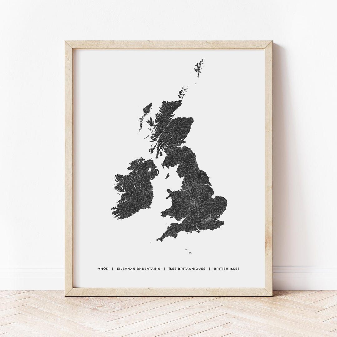 British Isles Map Print | Map of British Isles | Digital Download - Etsy