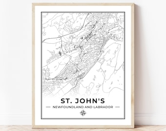 Burgeo Map Print | Map of Burgeo Newfoundland | Black & White | Digital ...