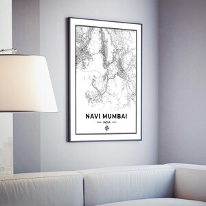 Navi Mumbai Map Print | Map of Navi Mumbai India | Digital Download - Etsy