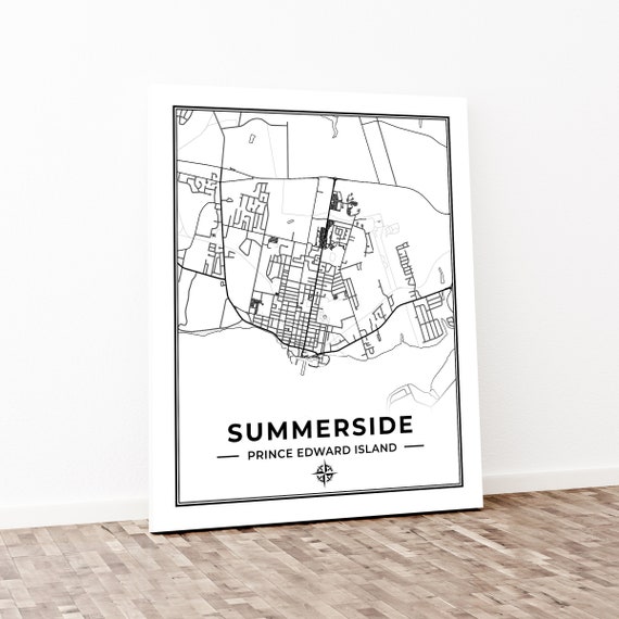 PEI Art Poster Summerside Map Home Décor Wall Hangings Home & Living ...