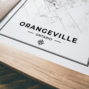 Orangeville Map Print | Map of Orangeville Ontario | Black & White ...