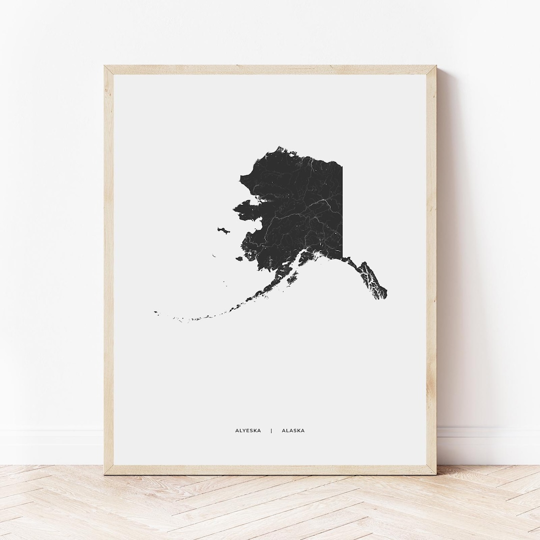 Alaska Map Print | Map of Alaska | Digital Download - Etsy