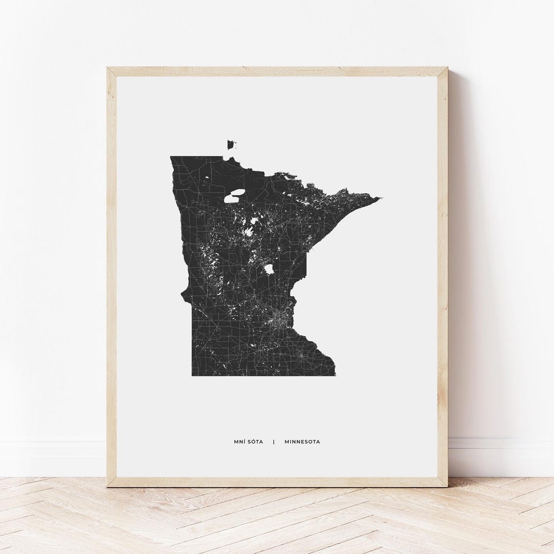 Minnesota Map Print Map of Minnesota Digital Download - Etsy