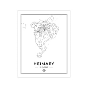 Heimaey Map Print | Map of Heimaey Iceland | Digital Download - Etsy