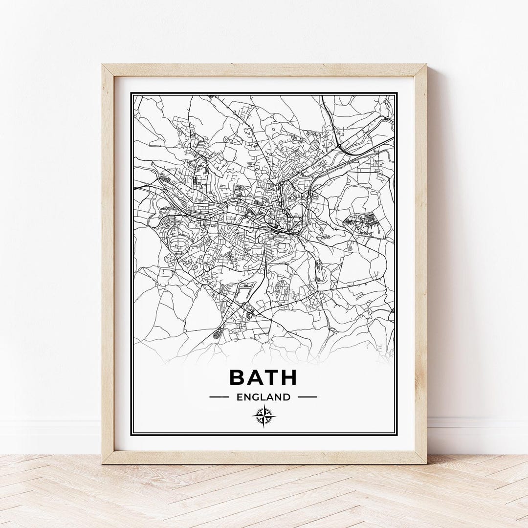 Bath Map Print | Map of Bath England | Digital Download - Etsy