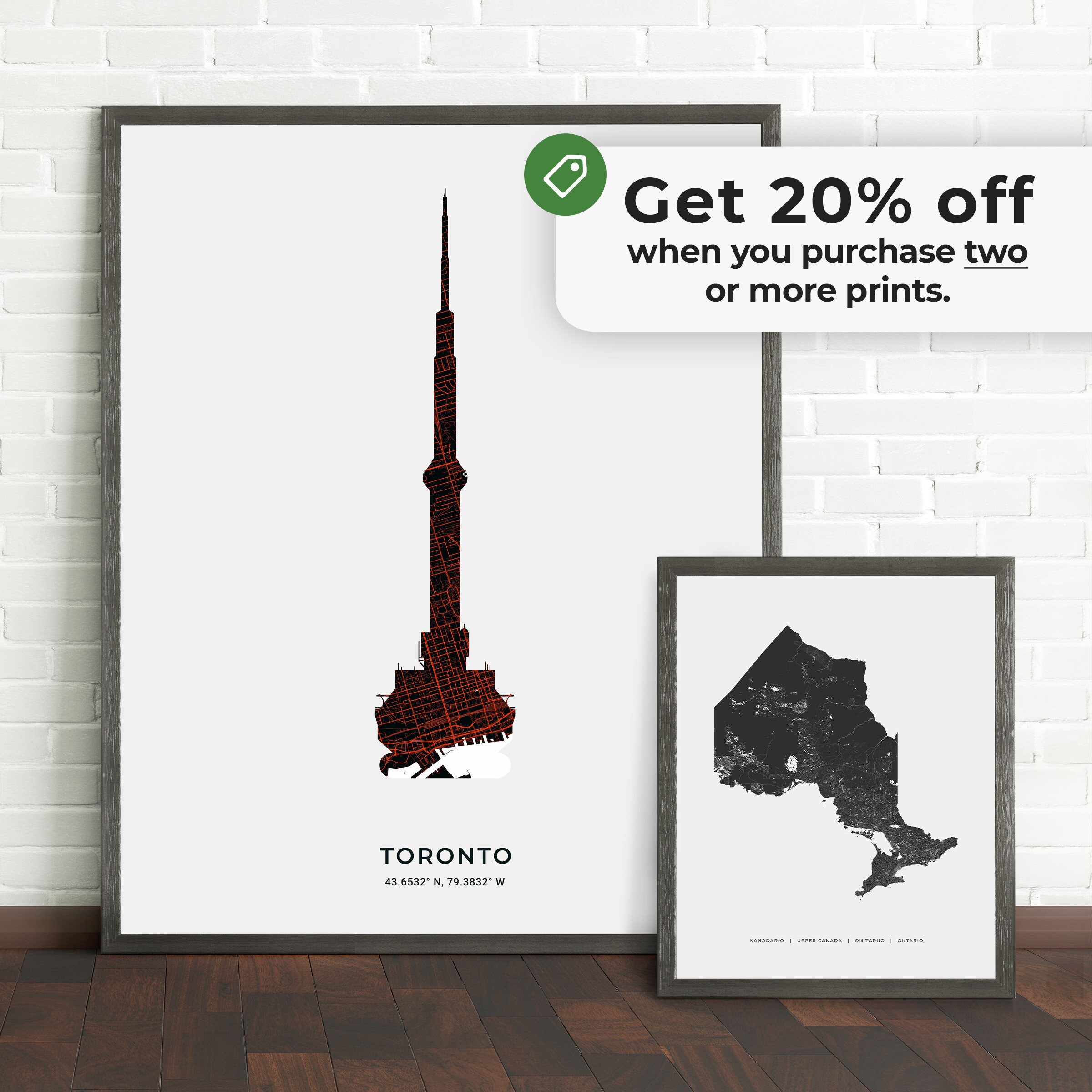 Toronto CN Tower Print Map of Toronto Ontario - Etsy Canada