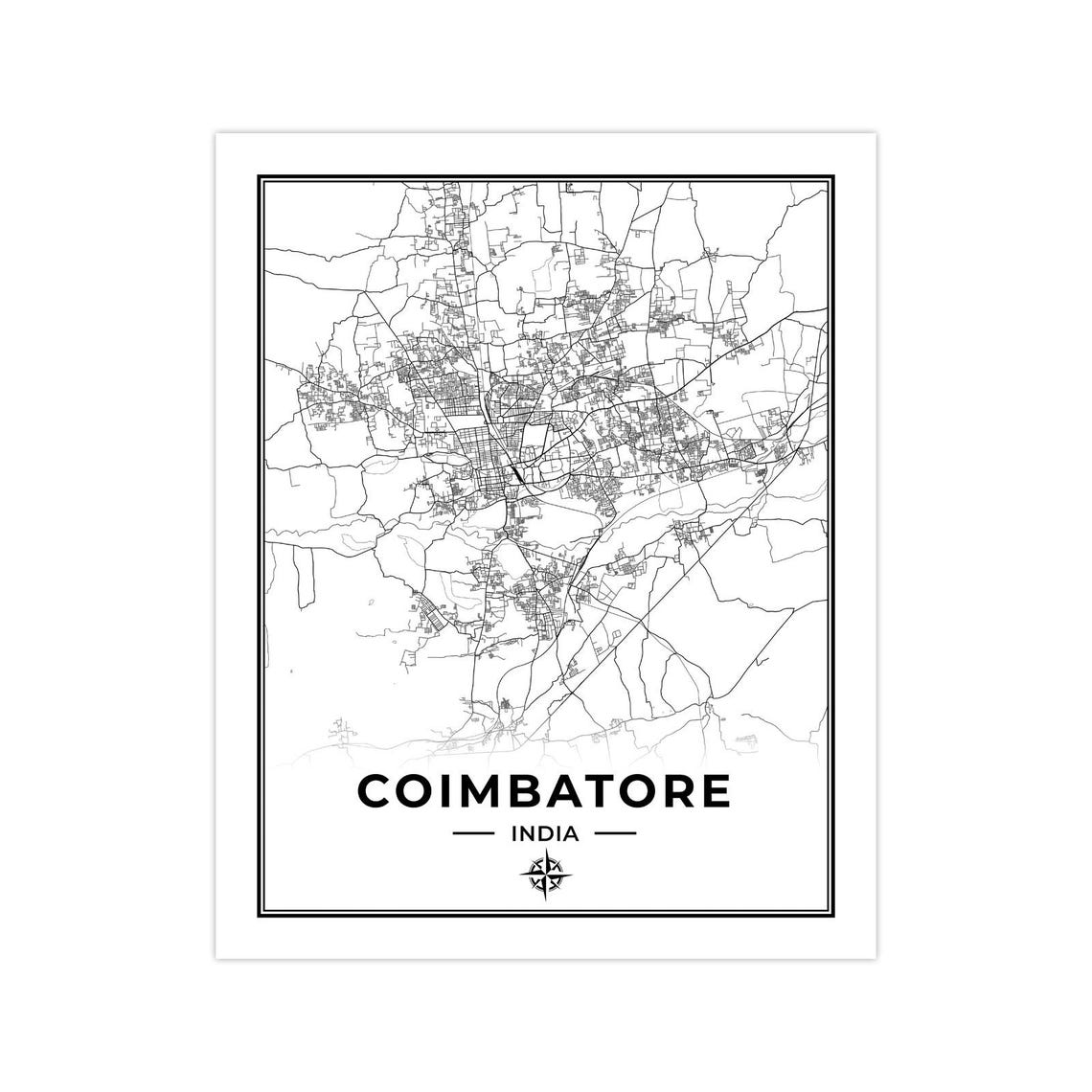 Coimbatore Map Print | Map of Coimbatore India | Digital Download - Etsy