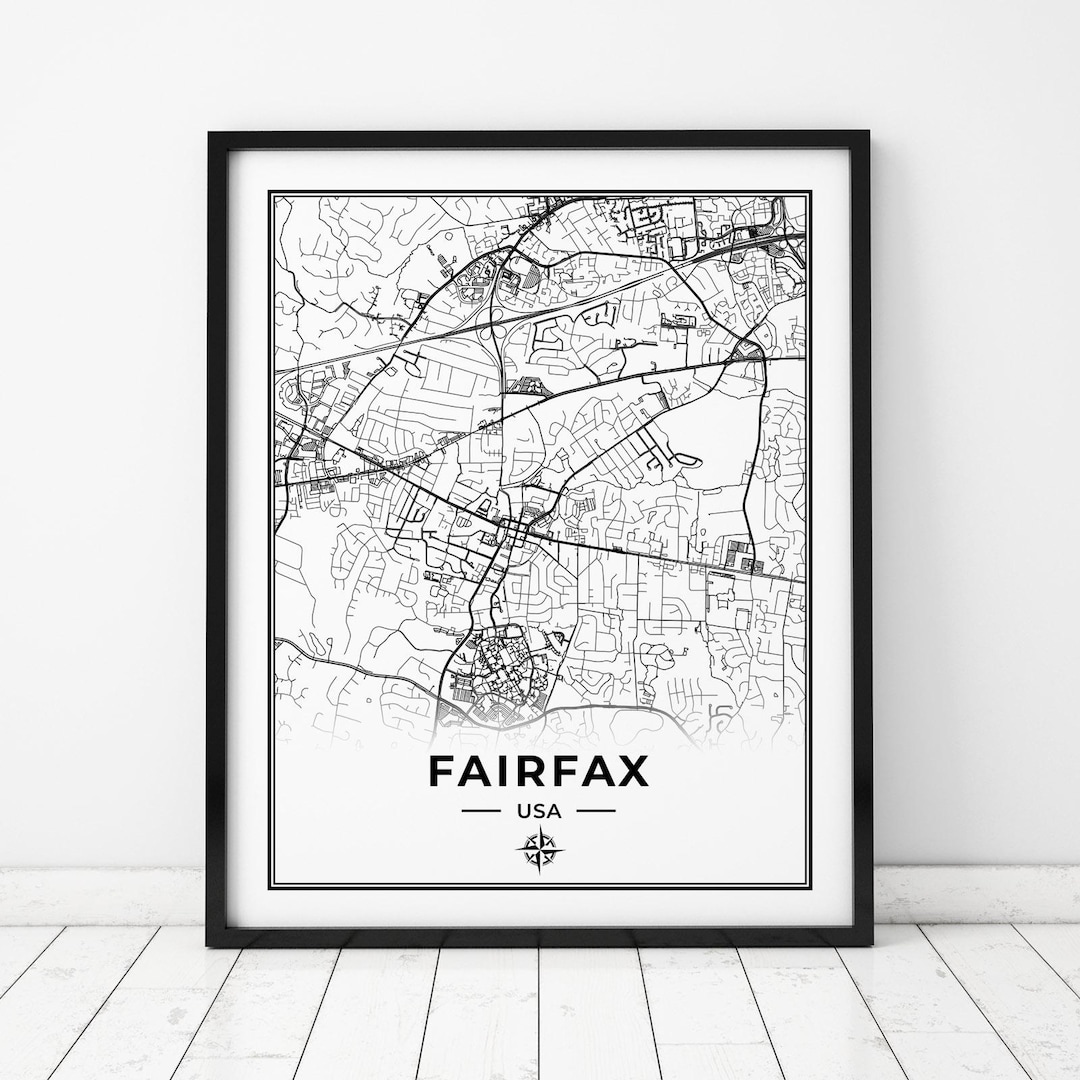 Fairfax Map Print | Map of Fairfax Virginia | Digital Download - Etsy