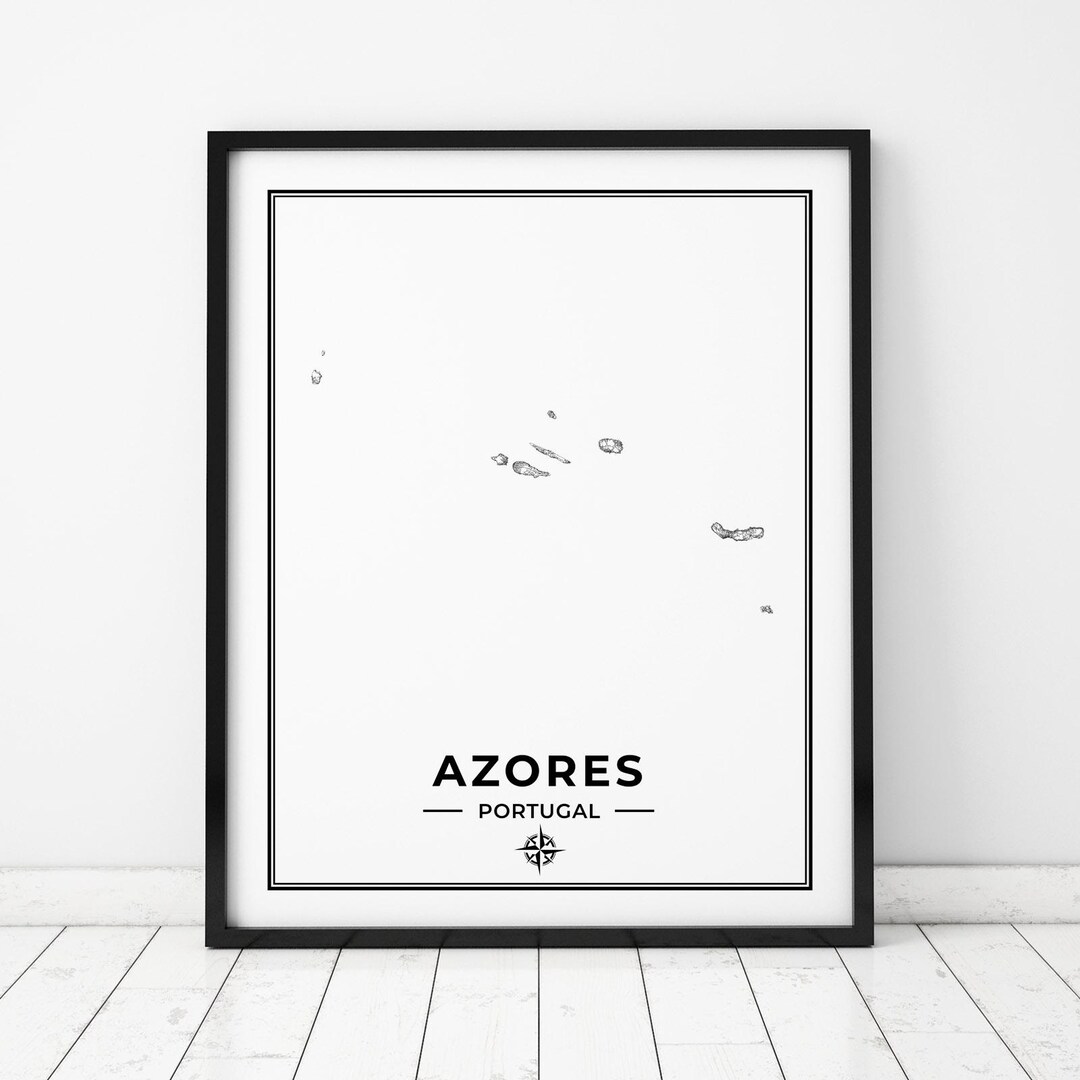 Azores Map Print | Map of Azores Portugal | Digital Download - Etsy