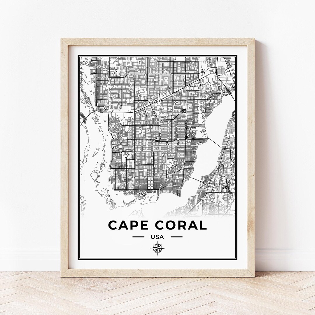 Cape Coral Map Print | Map of Cape Coral Florida | Digital Download - Etsy