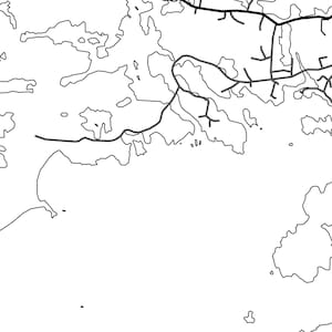 Burgeo Map Print | Map of Burgeo Newfoundland | Black & White | Digital ...