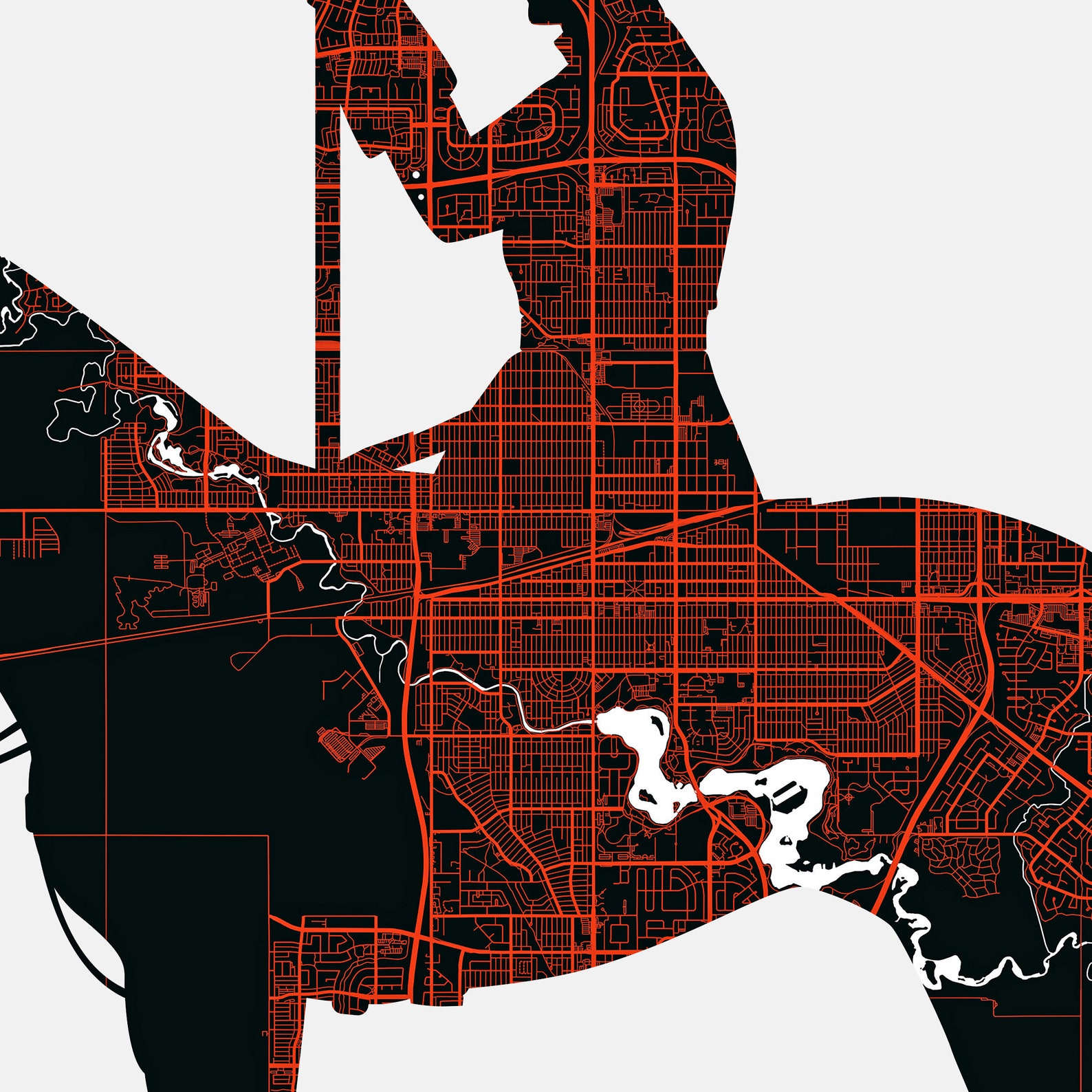 Regina RCMP Horse Print Map of Regina Saskatchewan | Etsy Canada