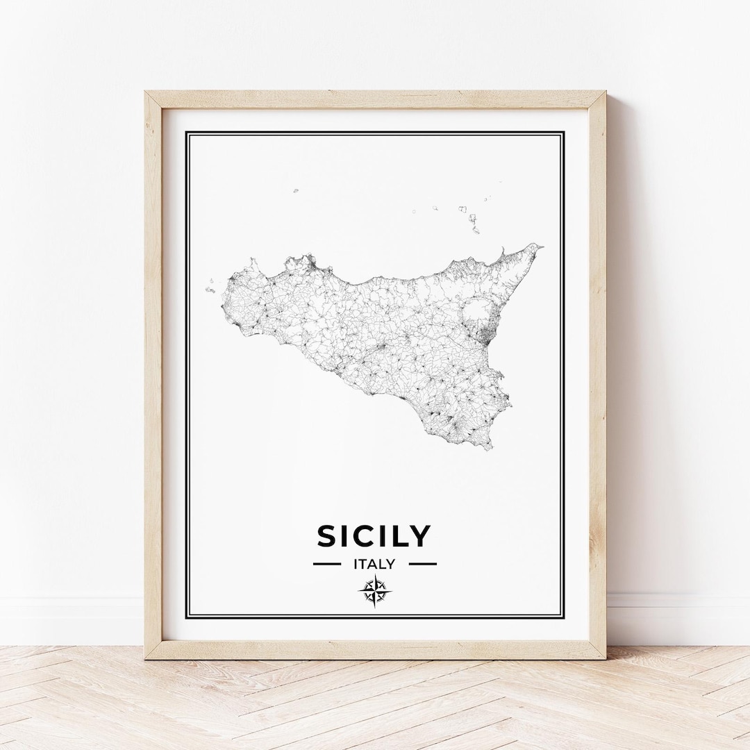 Large Map Of Sicily In Printable Map Of Sicily Printable Maps