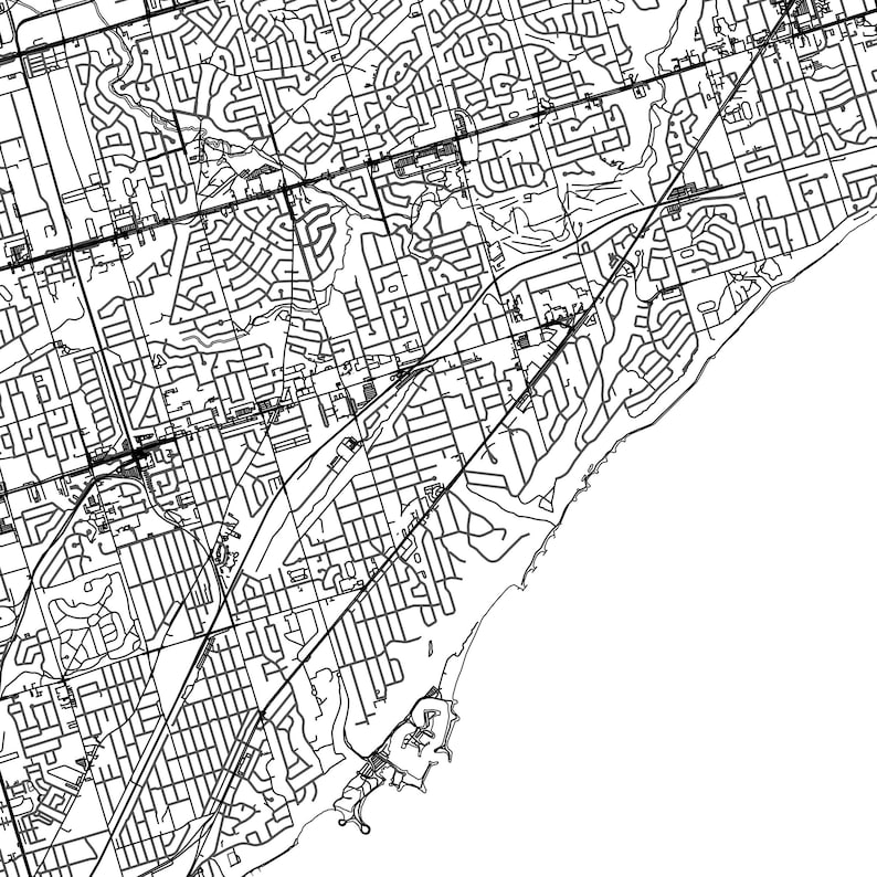 Scarborough Map Print Map of Scarborough Ontario Black & | Etsy