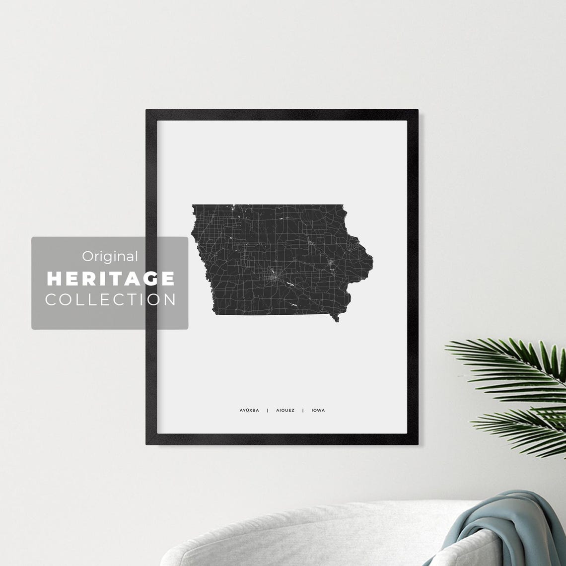 Iowa Map Print | Map of Iowa | Digital Download - Etsy