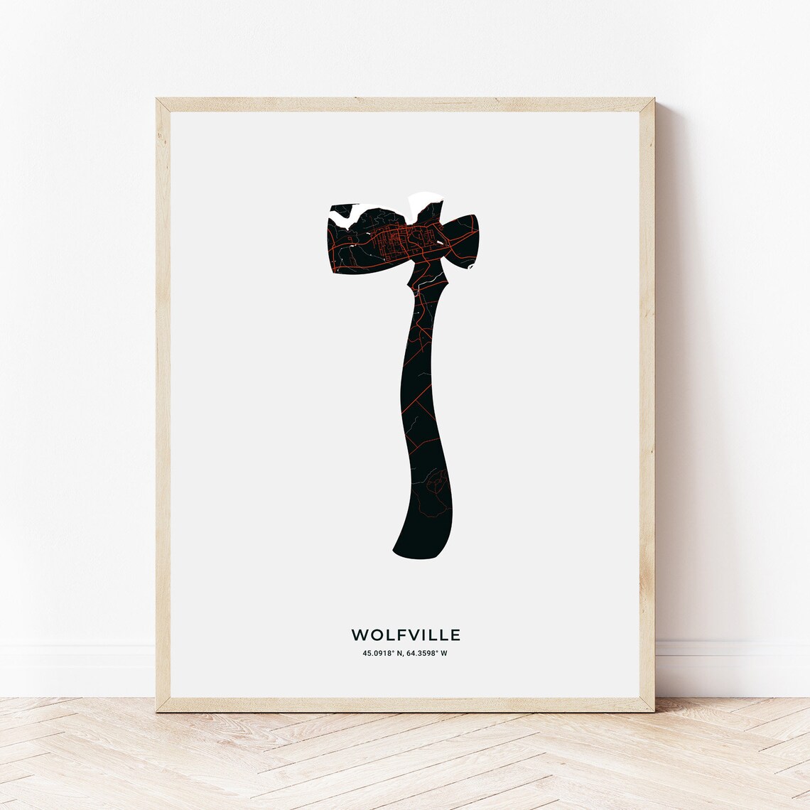 Wolfville Axe Print Map of Wolfville Nova Scotia - Etsy Canada