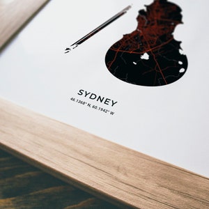 Sydney Fiddle Print | Map of Sydney Nova Scotia | Digital Download - Etsy