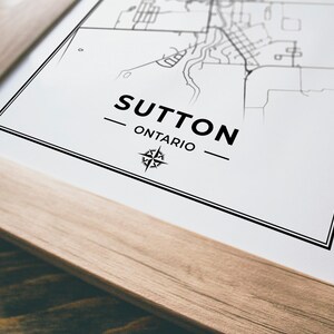 Sutton Map Print Map of Sutton Ontario Black & White - Etsy